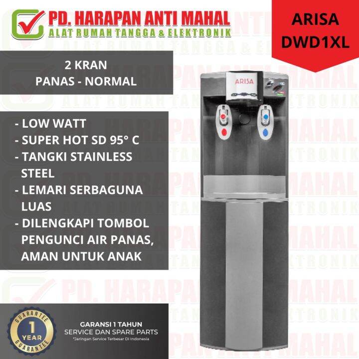 Arisa DWD1L Dispenser Galon Atas / Dispenser Arisa 2 kran panas normal ...