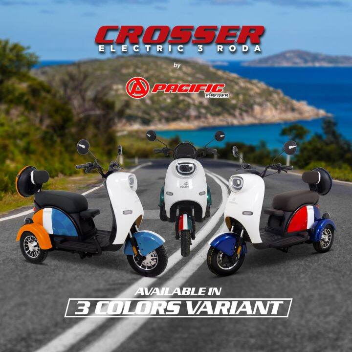 Sepeda Motor Listrik PACIFIC CROSSER Roda Tiga Electric E Bike | Lazada ...
