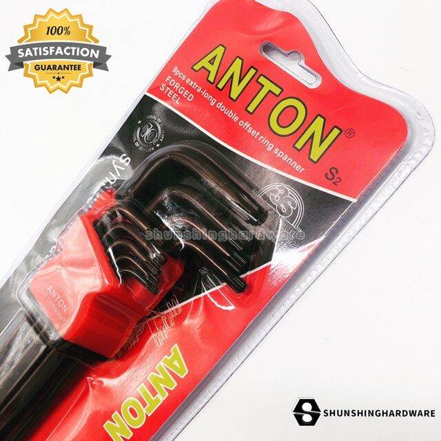 ANTON ชุดเครื่องมือ ชุดกุญแจ 6 เหลี่ยม หัวแฉก หัวดาว หัวจีบ S2 CR-V | Lazada.co.th