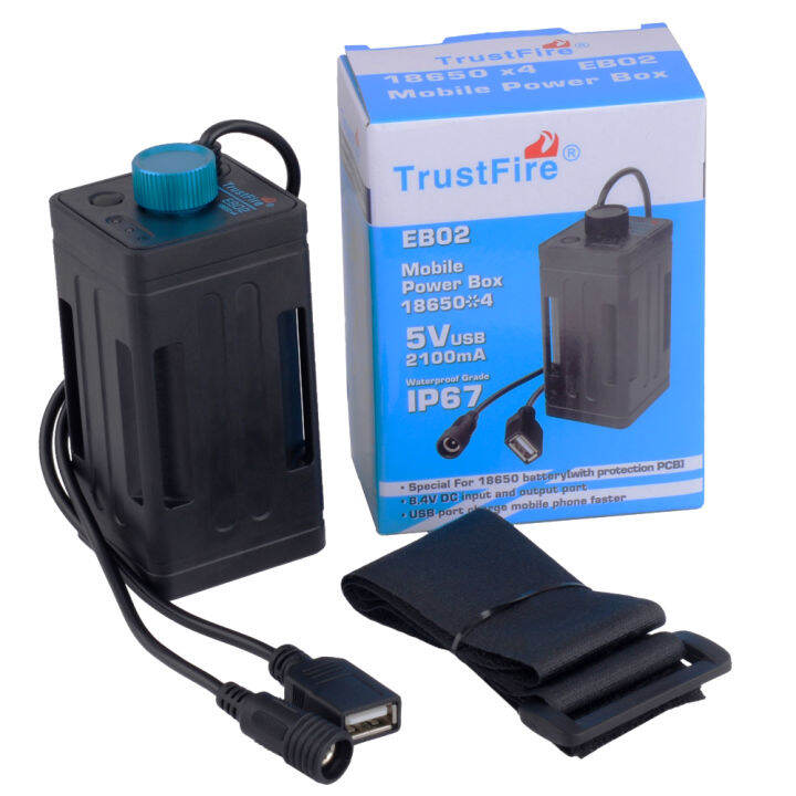 TrustFire EB02 4x 18650 Lithium Batteries Pack Box DC 8.4V Mobile Case ...