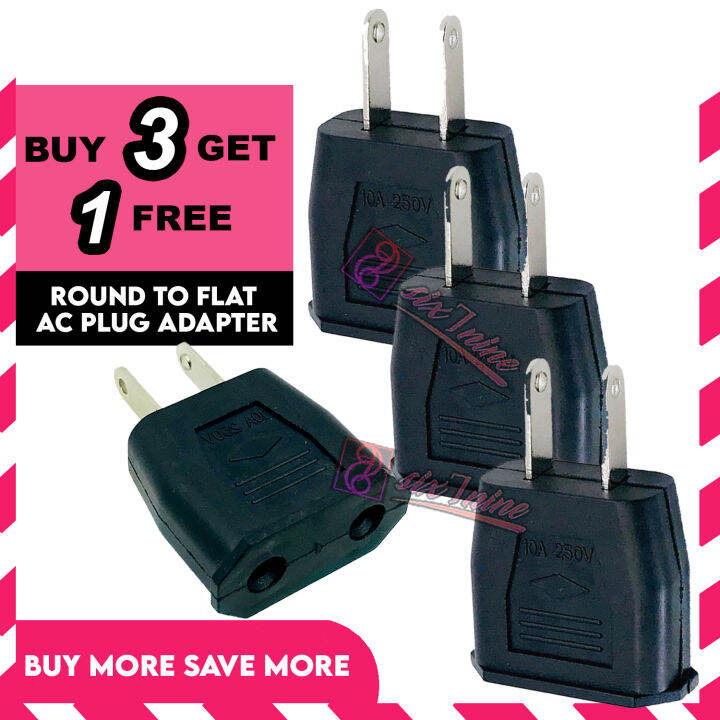 PROMO!!! Round To Flat AC Plug Adapter Heavy Duty | Lazada PH