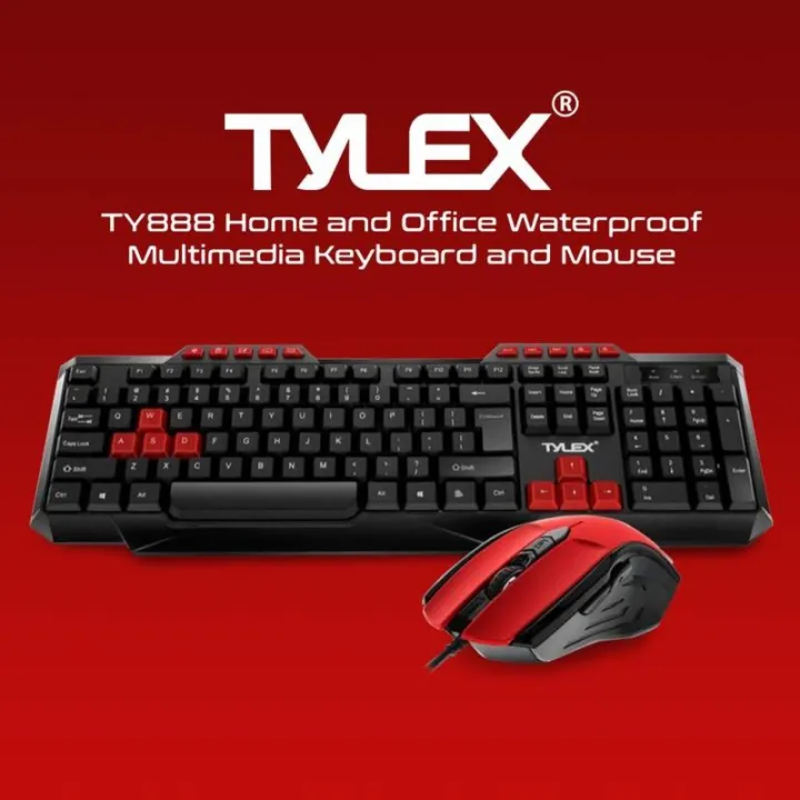 TYLEX TY888 Home & Office Waterproof Multimedia Keyboard with Mouse for ...