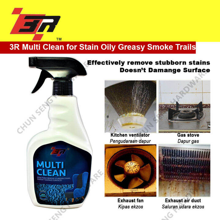 3R Multi Clean Powerful Cleaner for Stubborn Stains Oily Greasy Smoke ...