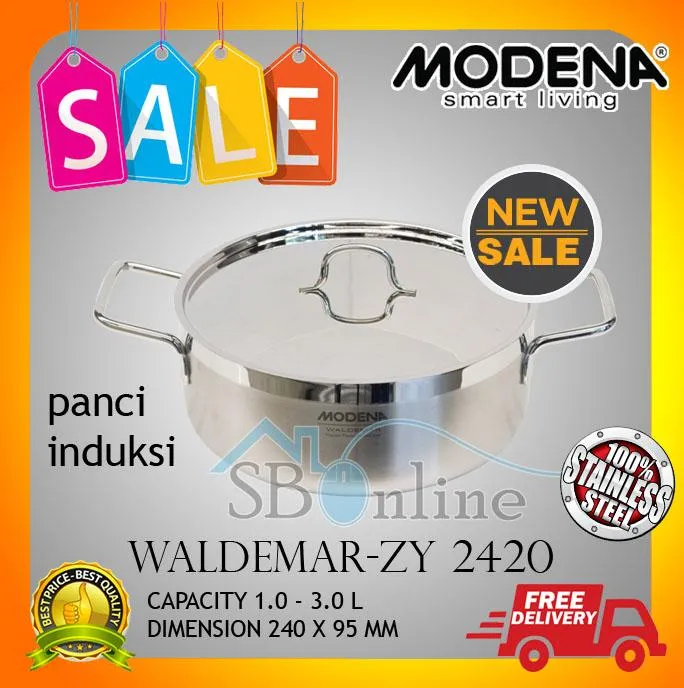 Panci Induksi Modena Sauce Pan 3 Liter StainlessSteel WALDEMAR-ZY 2402 ...