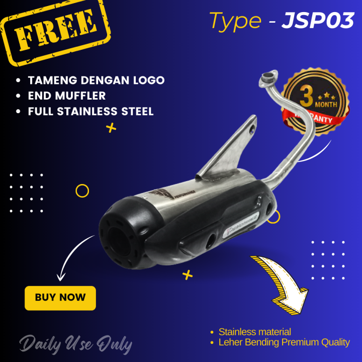 KNALPOT JS PERFORMANCE TYPEJSP 03 COPY TZM CMS ZRC ALL MATIC BEAT MIO ...