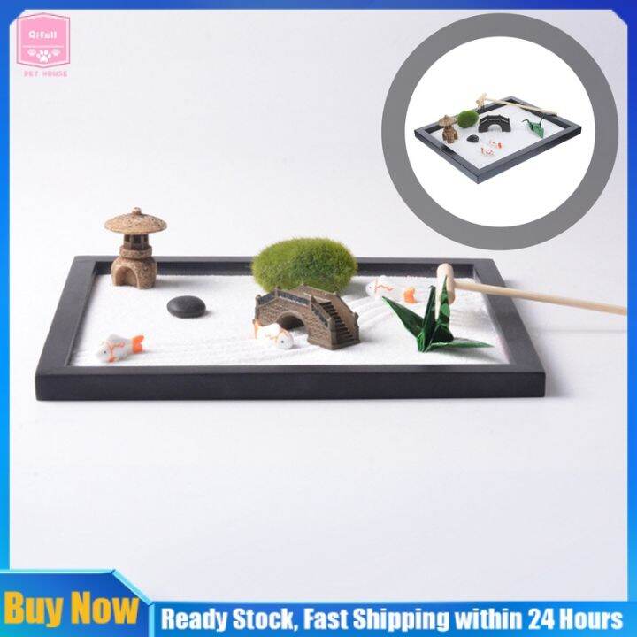 Qifull Simulation Sand Table Decor Zen Sand Garden Table Garden Sandbox ...