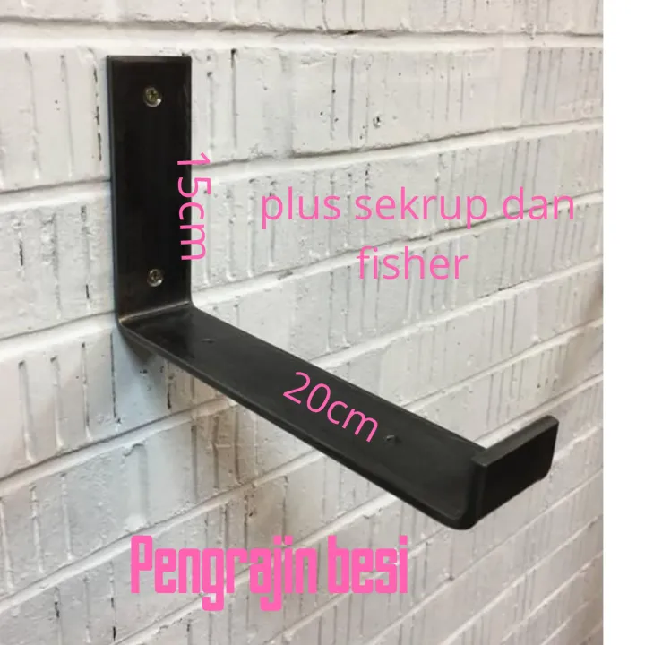 Rak tempel dinding besi siku ambalan papan | Lazada Indonesia