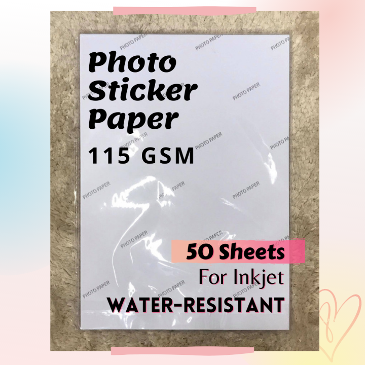 50 Sheets A4 PHOTO Sticker Paper 115gsm (Water-resistant) | Lazada PH