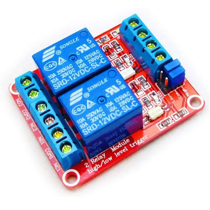 2 channel Relay Module 5V 12V 24V High and Low Level Trigger Relay ...