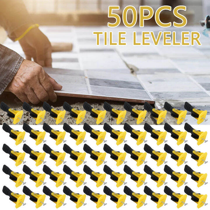Gufuzi 50pcs Tile Leveling Tool Reusable Tile Positioning Leveler Wall And Floor Tile Leveling