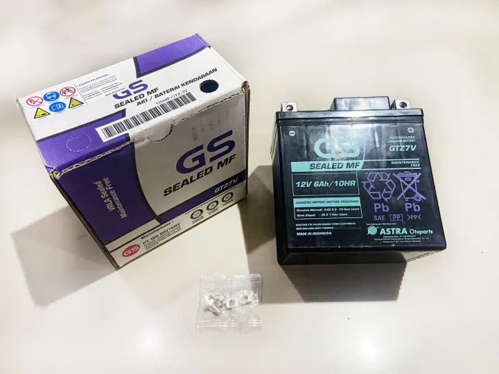 GS Motorcycle Battery (Maintenance Free) for NMAX, AEROX, XTZ125, Vespa ...