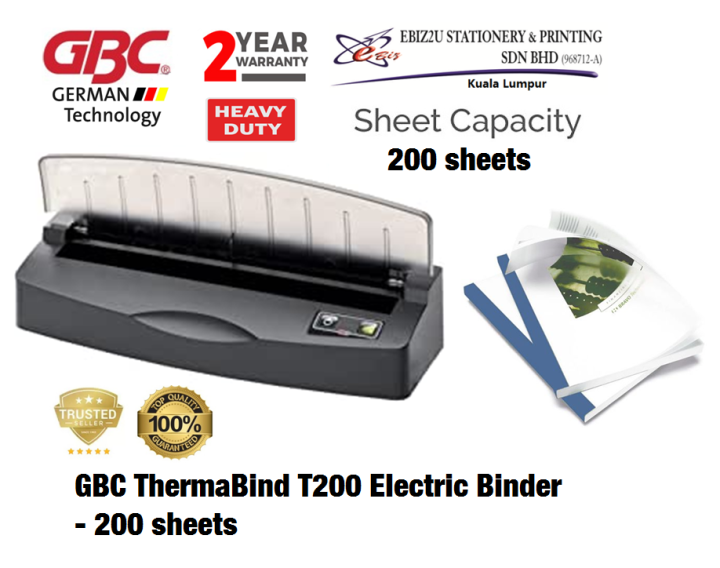 [PRE-ORDER] GBC ThermaBind T200 Electric Binder - 200 sheets (binding machine, heavy duty ...