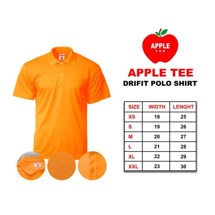 Apple Tee Drifit Polo Shirt Unisex ( NEON ORANGE ) | Lazada PH