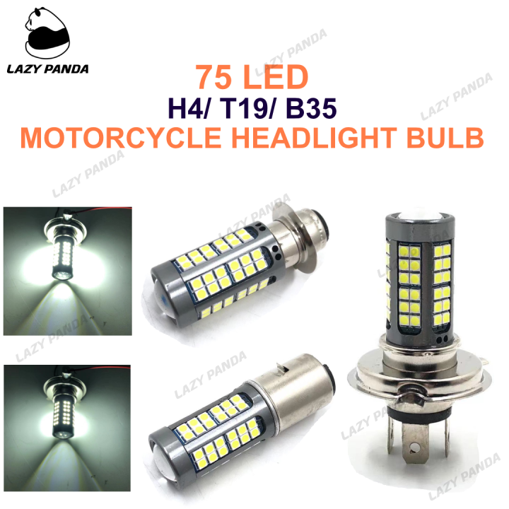75 LED MOTORCYCLE HEADLIGHT BULB T19/ H4/ B35 UNIVERSAL [LAZY PANDA ...