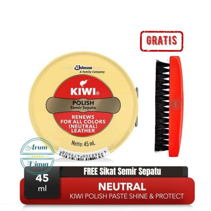 Kiwi Semir Sepatu Netral - Kiwi Paste SP Shoe Polish Neutral 45mL FREE Sikat Semir | Lazada ...
