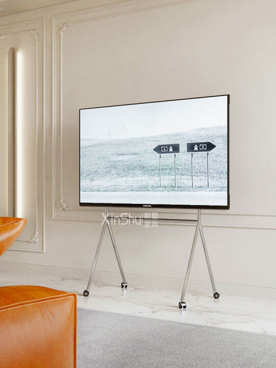 Vincent TV floor stand metal stainless steel art modern stand mobile ...