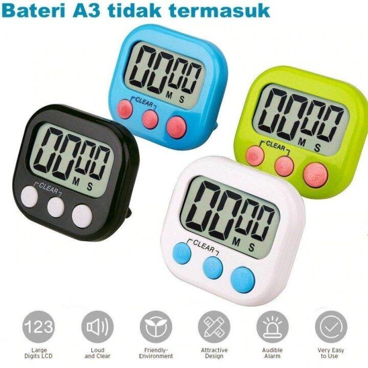 TIMER DIGITAL Dapur Masak Kitchen Magnet Alarm Rebus Stopwatch ALAT ...