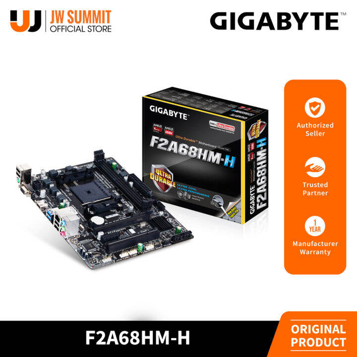 Gigabyte F2A68HM-H rev. 1.1 AMD A68H FM2+ Socket DDR3 2400 Micro ATX ...