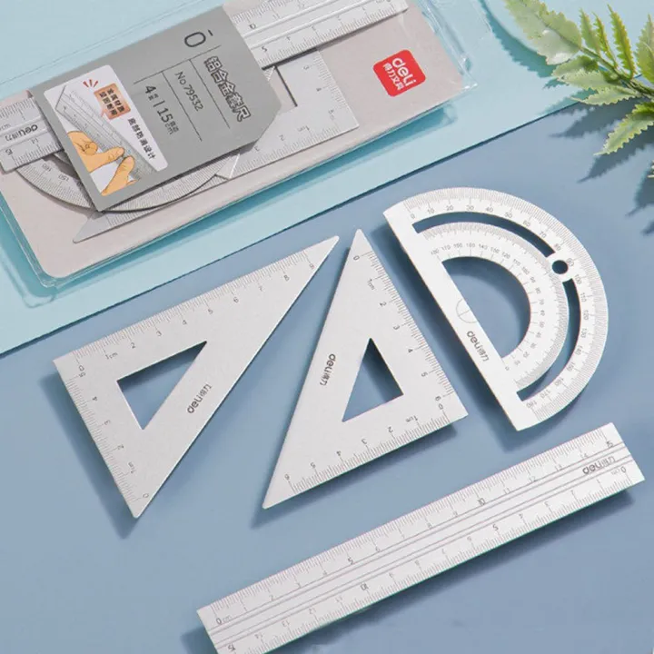 MMKAD Hollow Durable Straightedge Students Protractor Geometry Triangle ...