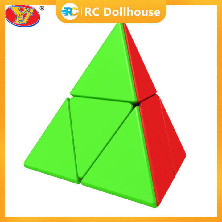 YJ Magic Cube 2X2 Pyramid สามเหลี่ยมสีทึบเรียบผิดปกติ Cube ของเล่นเพื่อ ...