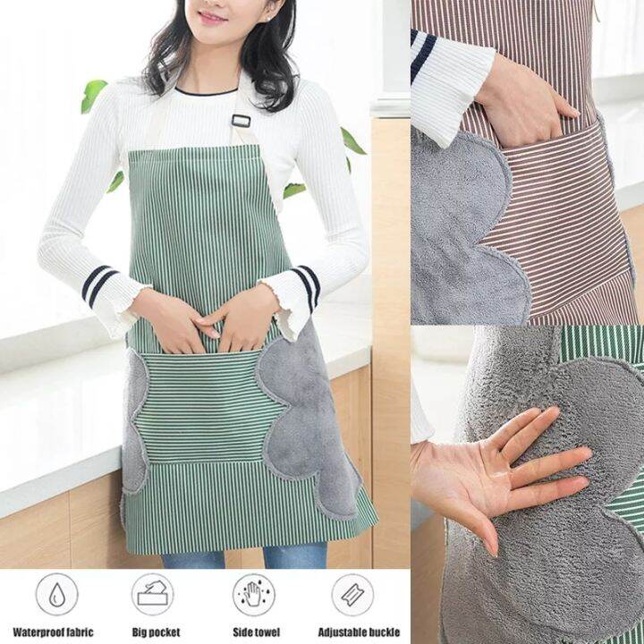 HMY Kitchen Apron Oil Proof Water Resistant Apron with Pocket | Lazada PH
