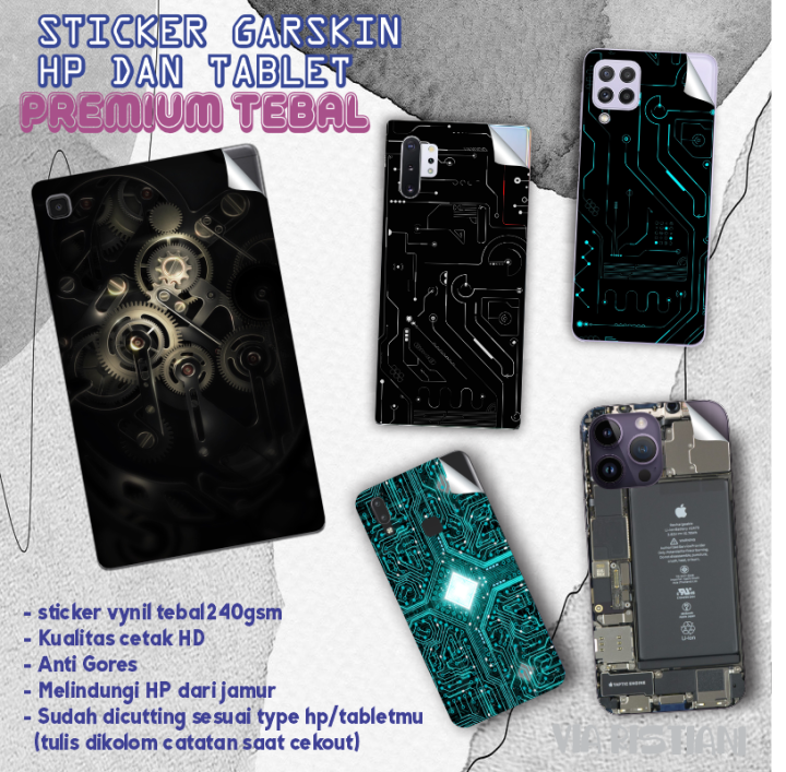 Stiker HP Anti Jamur Simple Machine Stiker Pelindung All Type Handphone ...