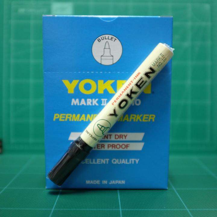 ปากกามาร์คเกอร์ โยเคน Yoken No.10 Permanent Marker กันน้ำ แห้งไว หมึกสี ...