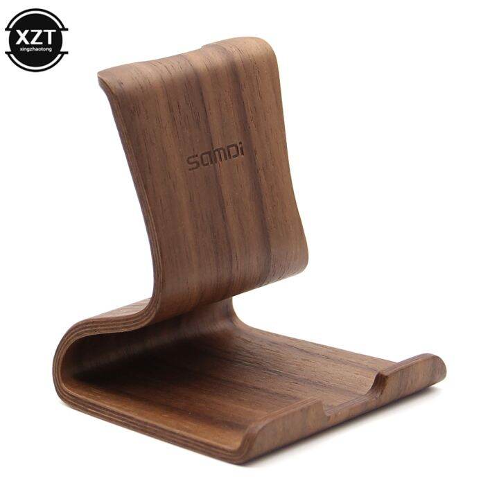 Samdi Universal Lazy Stand Wooden Walnut Birch Phone stand Tablet iOS ...