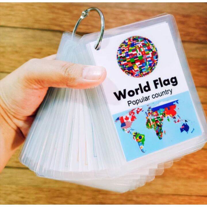 world flags 59 popular countries educational laminated flash cards ...