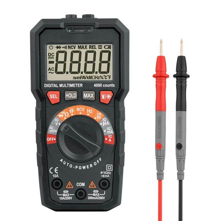 Digital Multimeter Professional AC/DC Ohm Capacitance Diode Hz Voltage ...