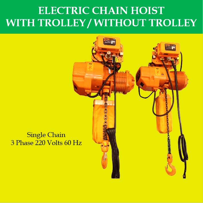 MAGO Electric Chain Hoist With Trolley / Without trolley Chain 3 Phase ...