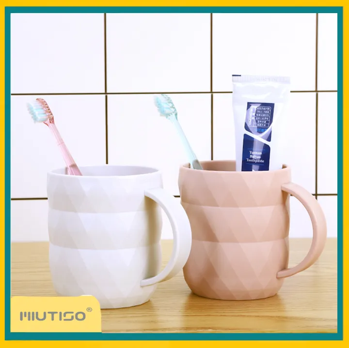 Miutiso Plastic Diamond Pattern Mug with Handle Coffee, Tea, Milk Cups ...