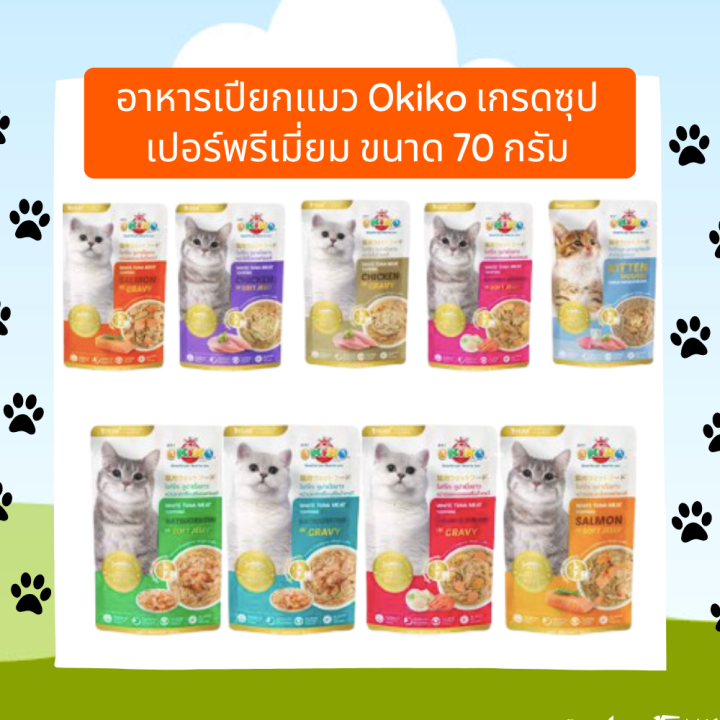 อาหารเปียกแมว Okiko เกรดซุปเปอร์พรีเมี่ยม ขนาด 70 กรัม | Lazada.co.th