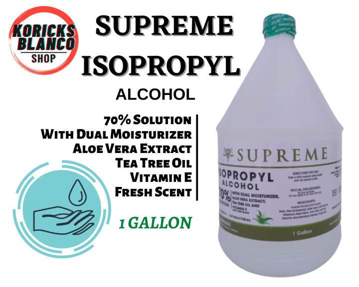 SUPREME ISOPROPYL ALCOHOL 1 GALLON | 70% SOLUTION WITH DUAL MOISTURIZER ...