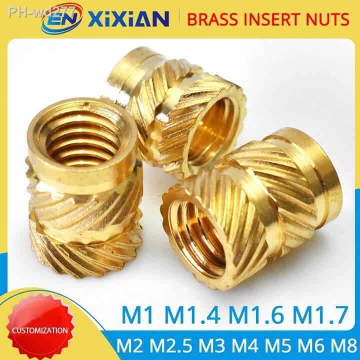 M1 M1.4 M1.6 M1.7 M2 M2.5 M3 M4 M5 M6 M8 Brass Insert Nut Hot Melt Knurled Thread Heat Injection ...