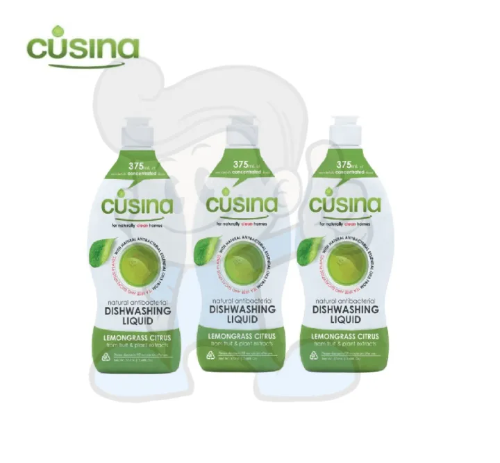 Cusina Natural Antibacterial Dishwashing Liquid Lemongrass Citrus (3 x ...