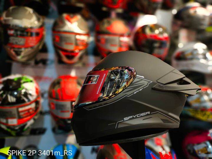 SPYDER SPIKE 2.0 FULLFACE SINGLE VISOR with free spoiler and clear lens ...