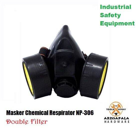 Masker Double Tabung Filter Anti Polusi Masker Chemical Respirator ...