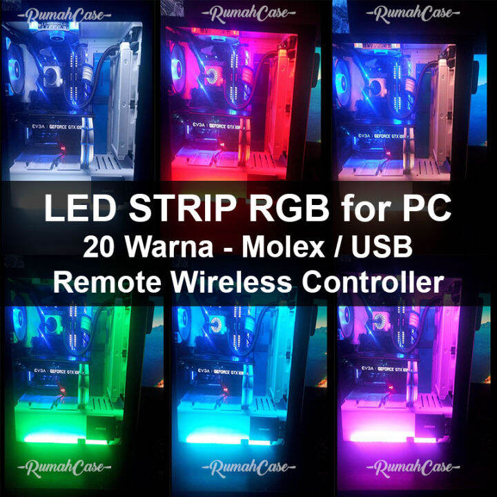 LED Strip RGB with Mini Controller / Remote Wireless Konektor Molex ...