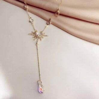 ฝรั่งเศส ฟรีเทพธิดา Y สร้อยไหมพรมสร้อยคอยาวผู้หญิงเรียบหรูนิยมในโลกออนไลน์ ins 14K สีทอง น้ำป่า ...