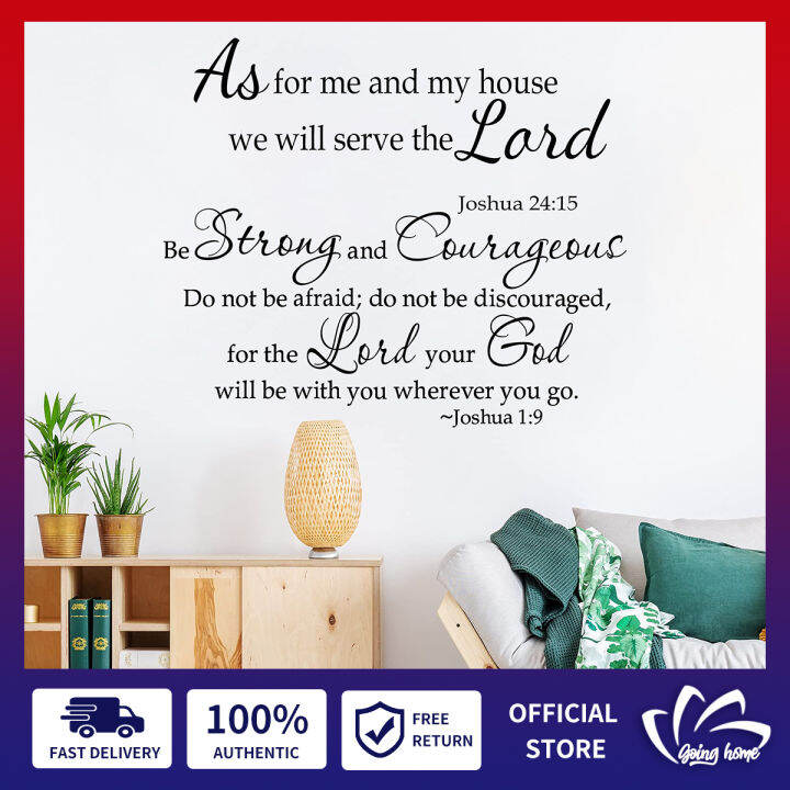 2Pcs Bible Verse Wall Stickers English Saying Famliy Queotes Wall ...