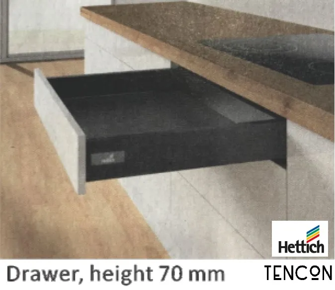 HETTICH Innotech ATIRA Double Walled Drawer System Height 70mm Set ...