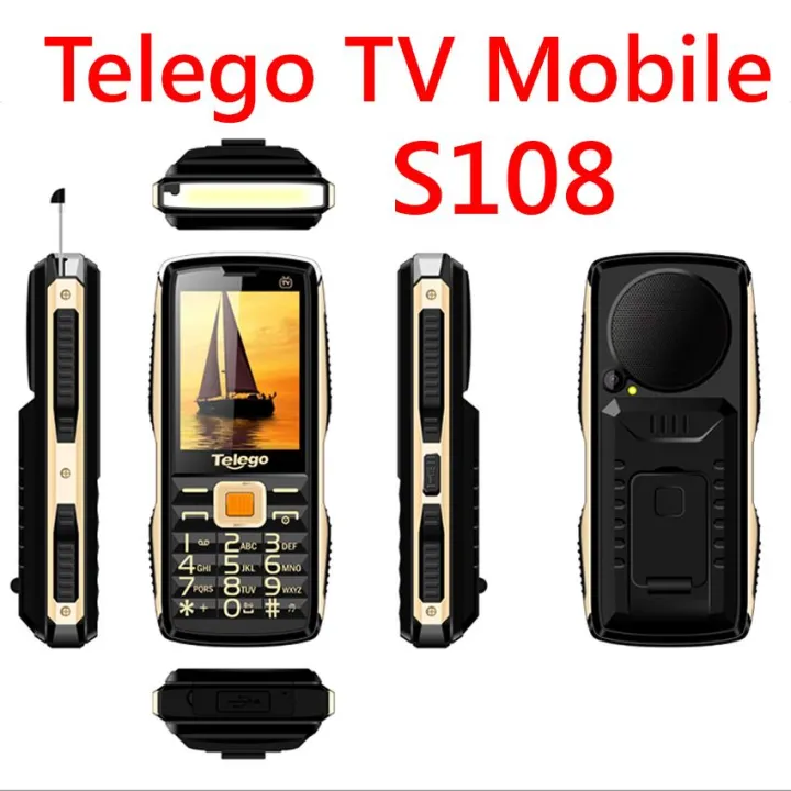 Telego TV Mobile S108 Phone Powerbank 4800mAh Dual Sim (Black) | Lazada PH