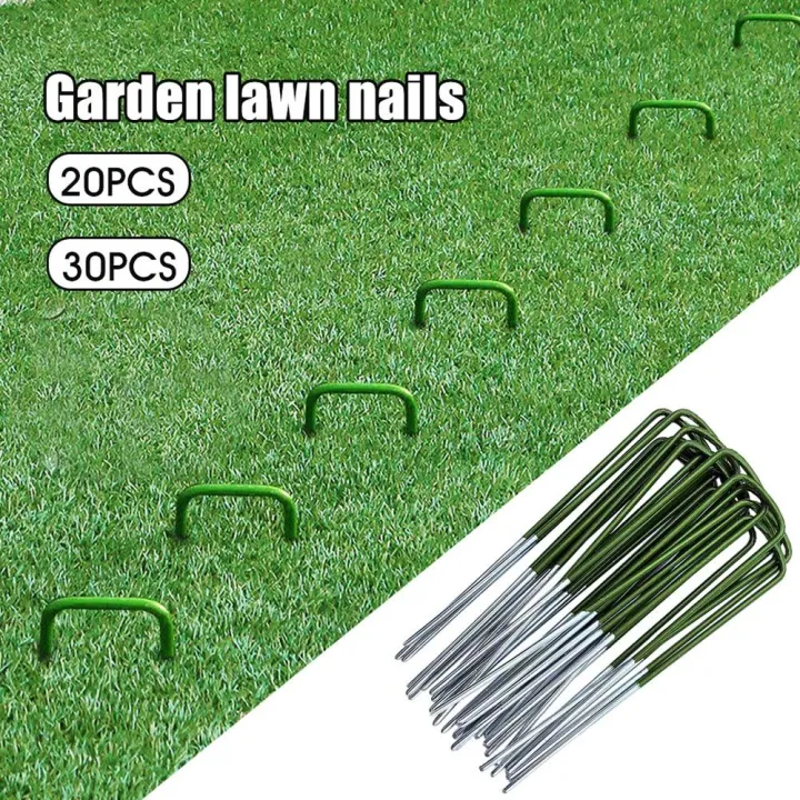 MEMORY Metal U shape Artificial Grass Fix Lawn Galvanised Steel Pegs ...