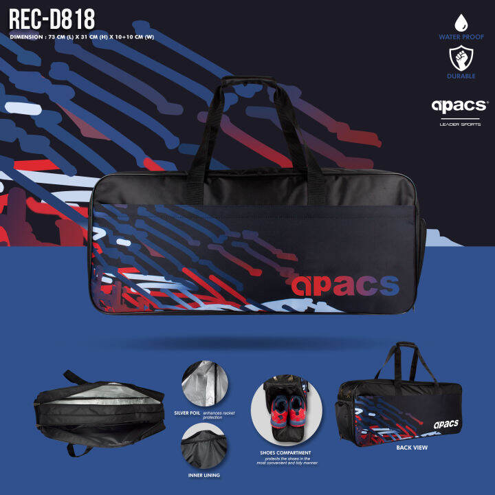 APACS PREMIUM TOURNAMENT COVER BAG D818-PU | Lazada