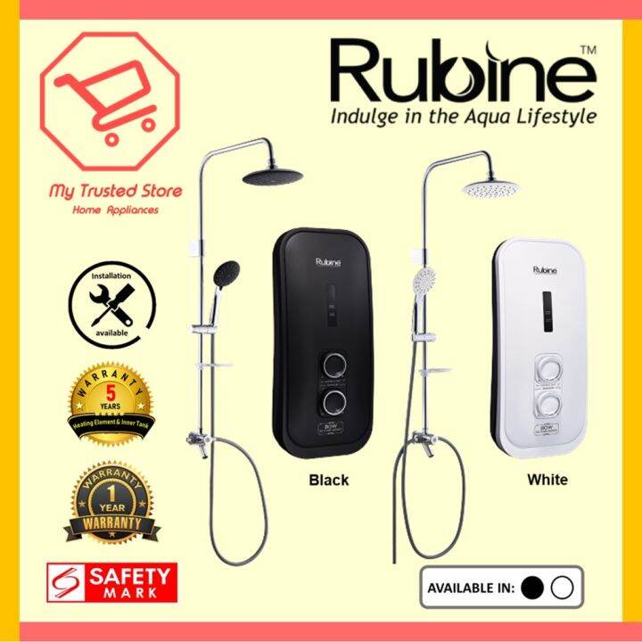 Rubine RWH-3388 Instant Water Heater with Rainshower & DC Pump ...