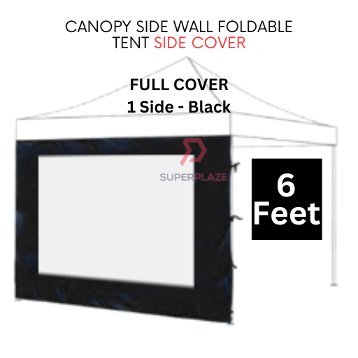 Black 6 Feet Transparent Cover Canopy Side Wall Foldable Tent Side Wall ...