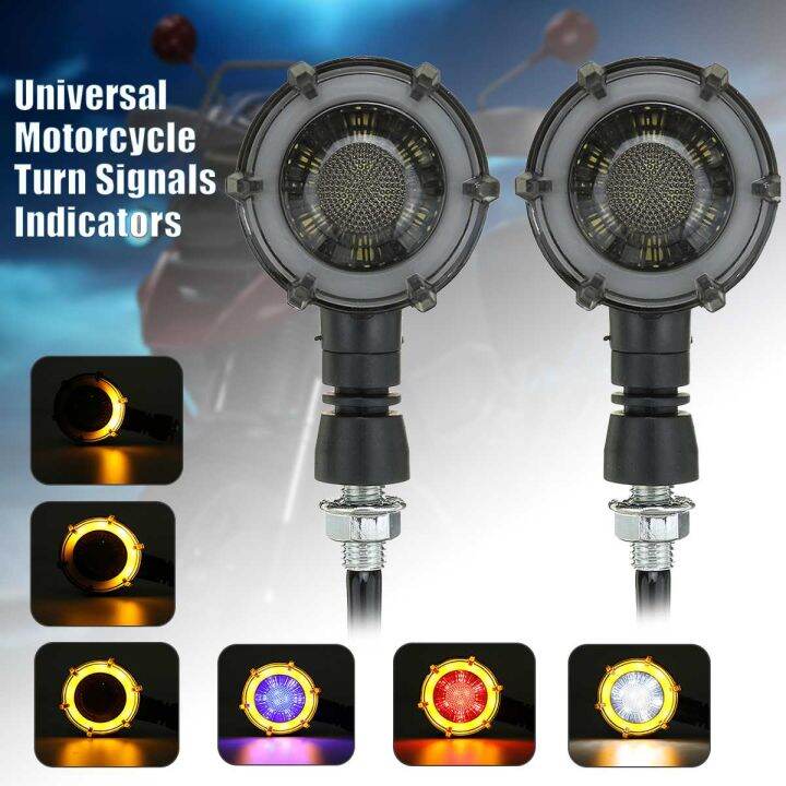 2 Piece Dynamic Motorcycle Led Directional Indicator Flasher Lamp Atv ...