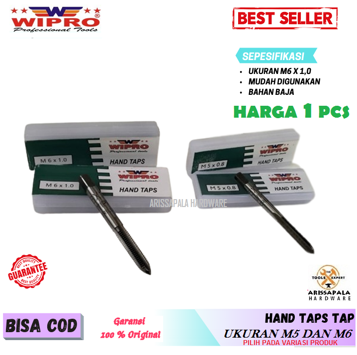WIPRO HAND TAP MATA TAPS HANDTAPS PEMBUAT DRAT HALUS M5 DAN M6 1 PCS ...