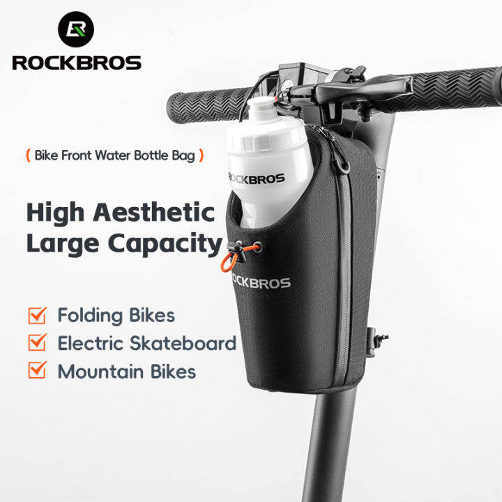 ROCKBROS กระเป๋าใส่ขวดน้ำ1.5L พับได้,กระเป๋าแก้วน้ำขวดน้ำไฮโดรกระติกน้ำด้านหน้า Skuter Listrik ...
